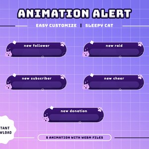 Sleepy Cat Animated Stream Alerts/transition/stream Overlay/panels/barn ...