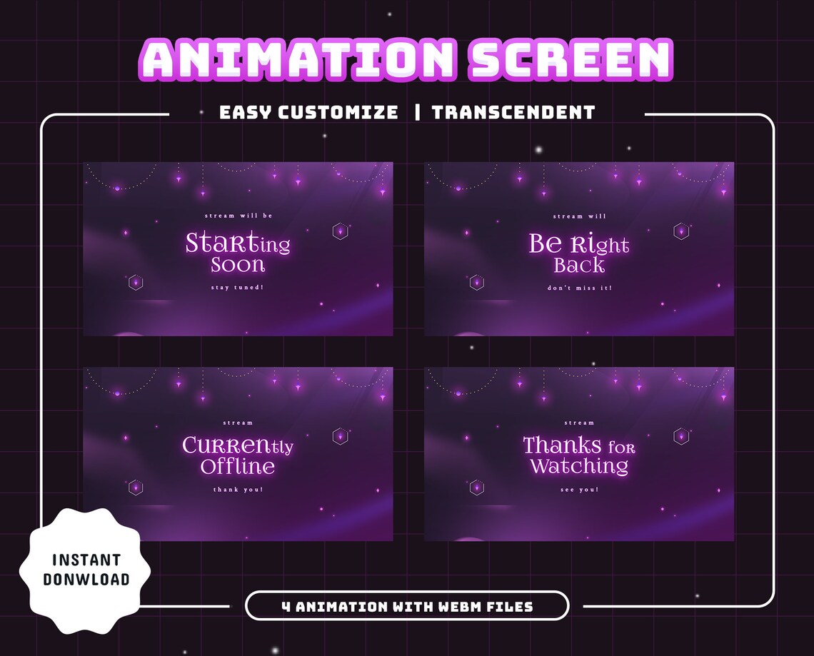 Transcendent Animated Stream Screens/transition/stream - Etsy