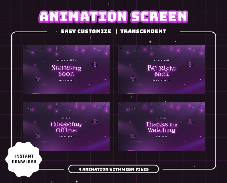 Transcendent Animated Stream Screens/transition/stream - Etsy