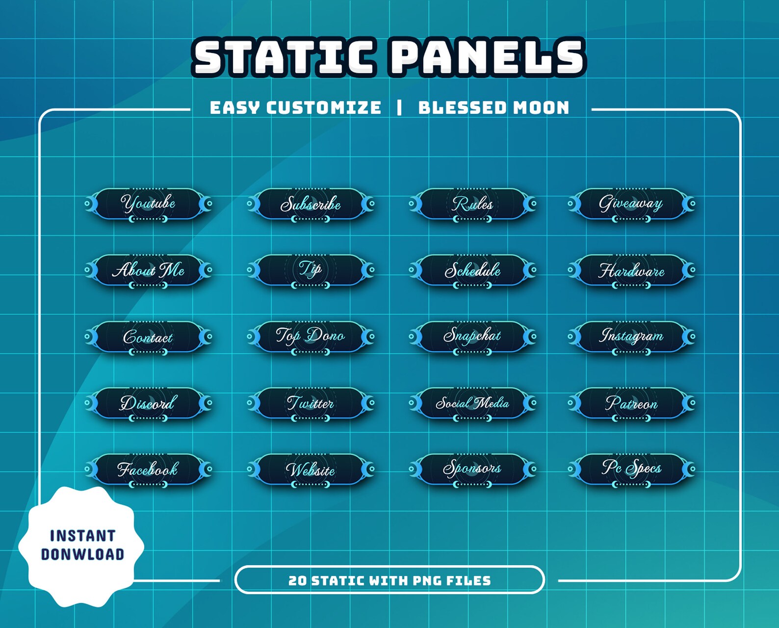 Blessed Moon Animated Stream Package/transition/stream Overlay/panels/celestials/sky/galaxy ...