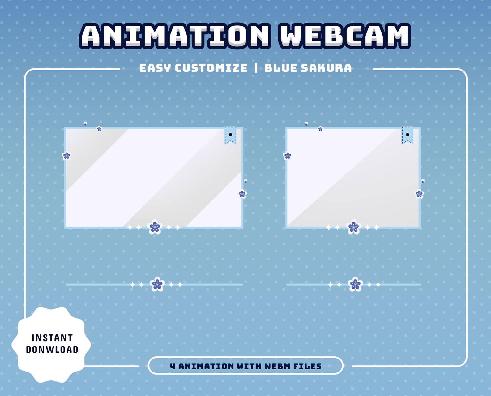 Blue Sakura Animated Stream Package/sakura/japanese Theme/stream ...
