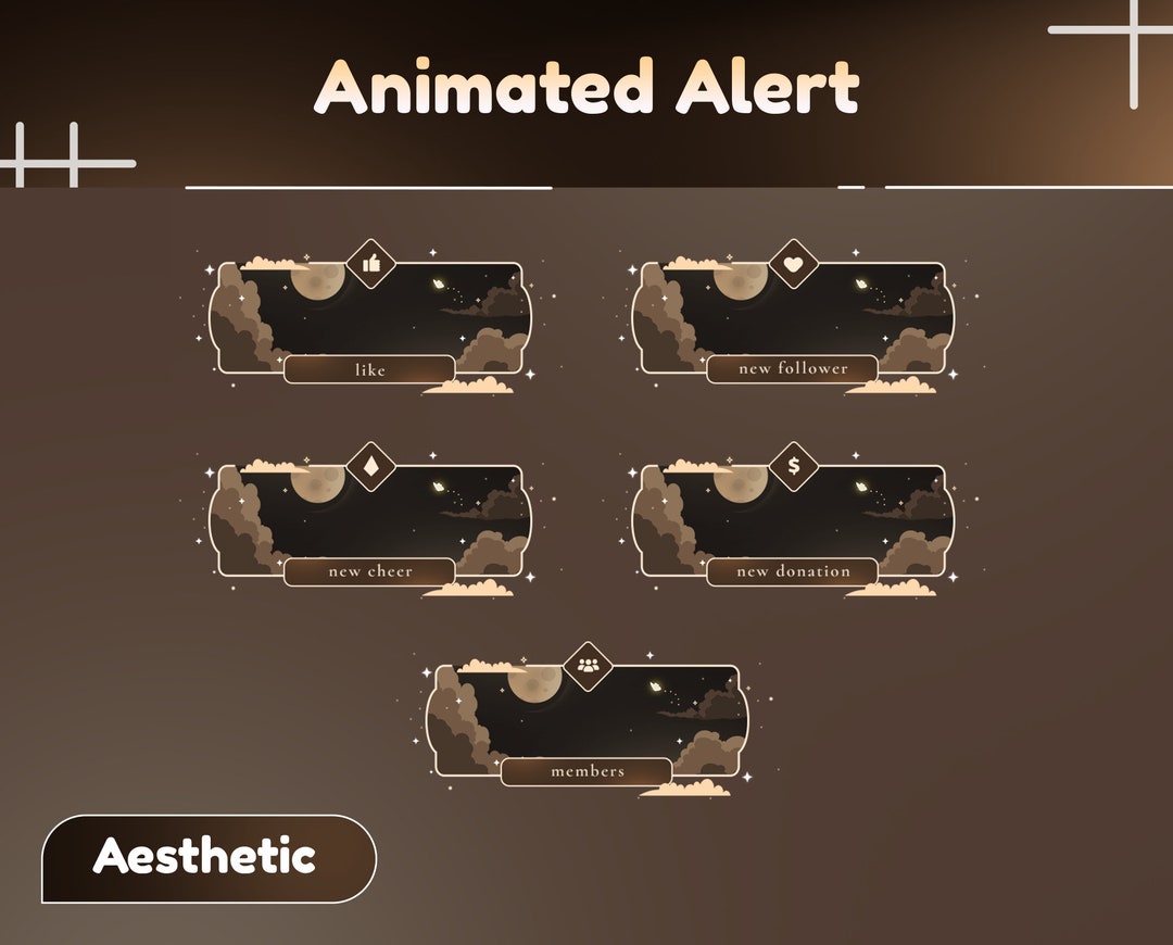 Choco Sky Veil Animated Alert Package/stream Overlay/transition/panels ...