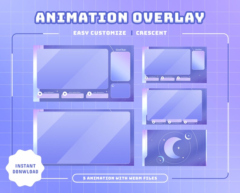 Crescent Animated Stream Package/transition/stream - Etsy
