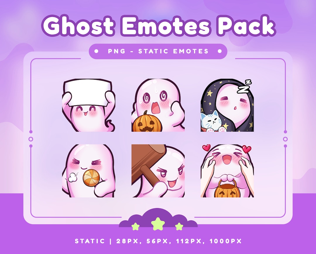 Ghost Emotes Pack 2 - Cute Emote Halloween/emote Bundle/discord/kawaii ...