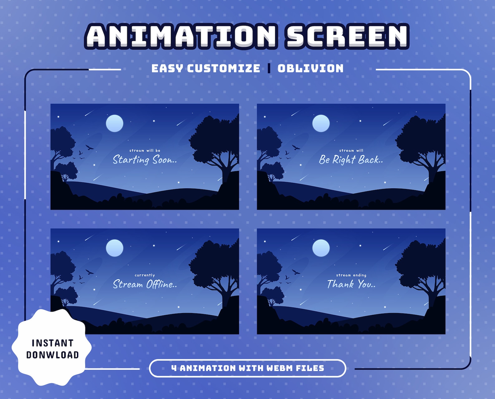 Night Field Animated Stream Package/transition/stream - Etsy