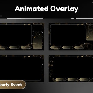 Festive Gold Animated Stream Overlay | Shinning Hour Theme, Alerts ...