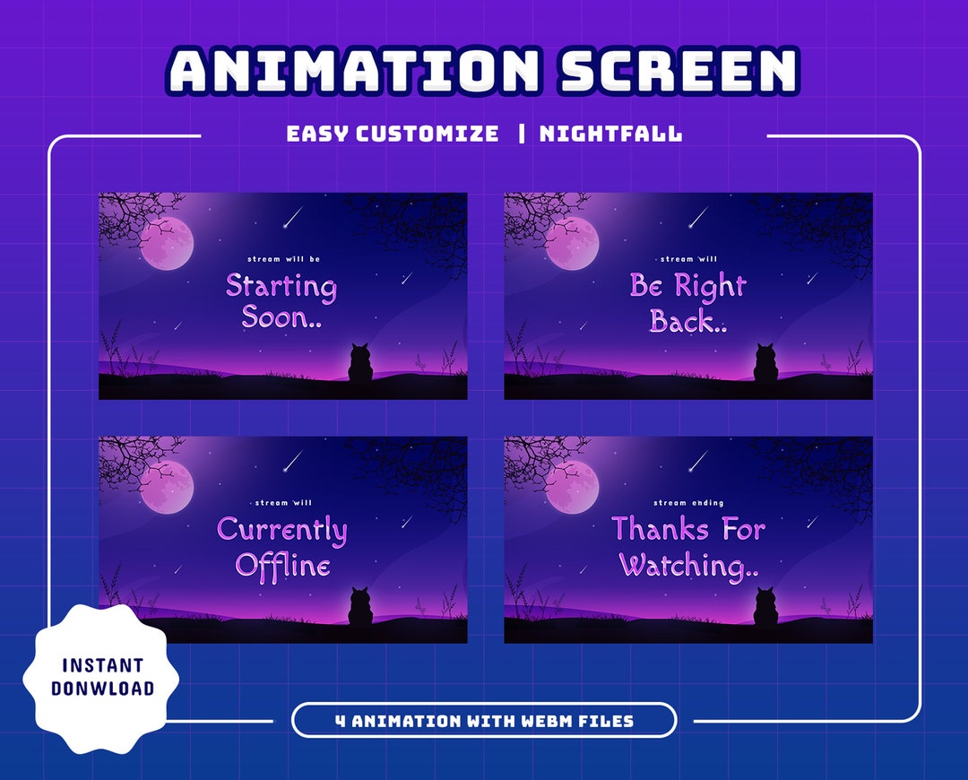 Nightfall Animated Stream Screens/transition/stream Overlay/panels/fall ...