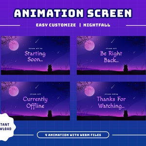 Nightfall Animated Stream Screens/transition/stream Overlay/panels/fall ...