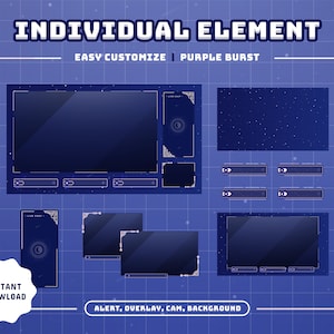 Purple Burst Animated Stream Package/stream Overlay/transition/panel ...