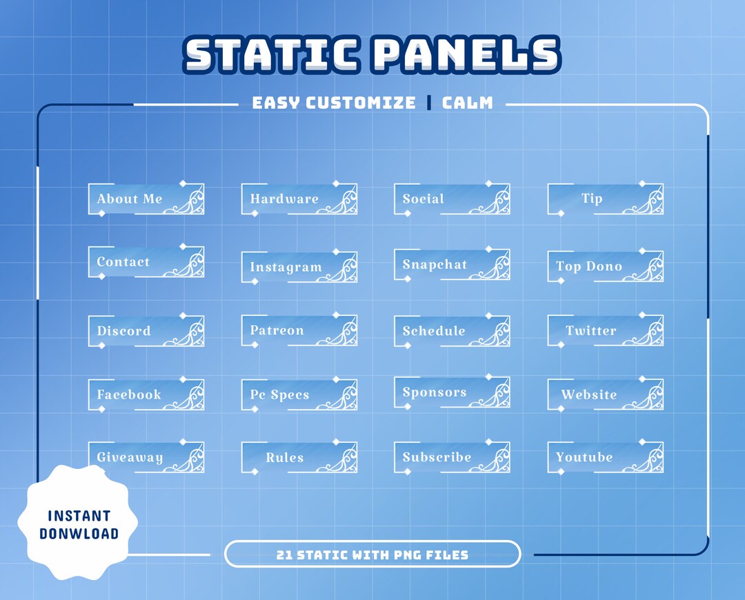 Calm Stream Twitch Panels-stream Overlay/blue Panel/snowy Theme ...