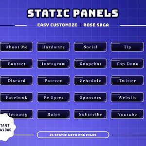 Rose Saga Animated Stream Package/transition/stream Overlay/panels/blue ...