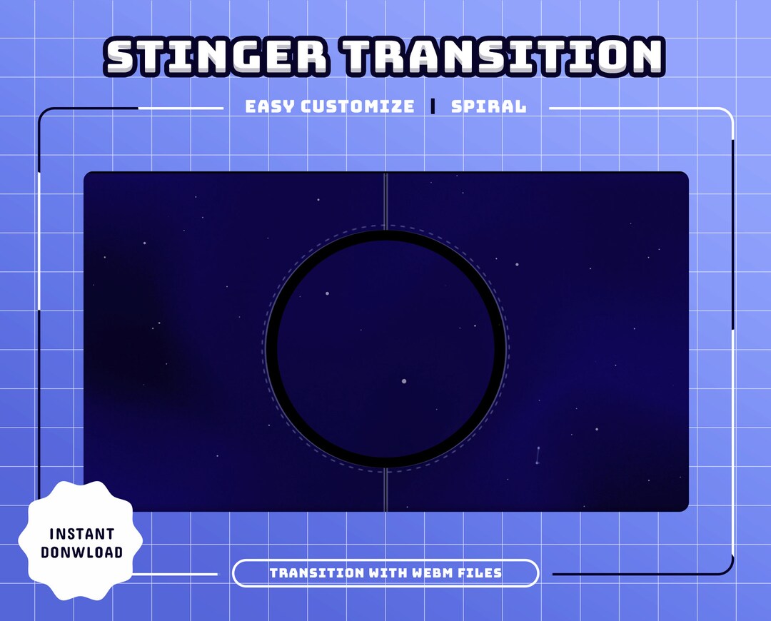Spiral Animated Stream Transition/stream Overlay/simple/dark Blue ...