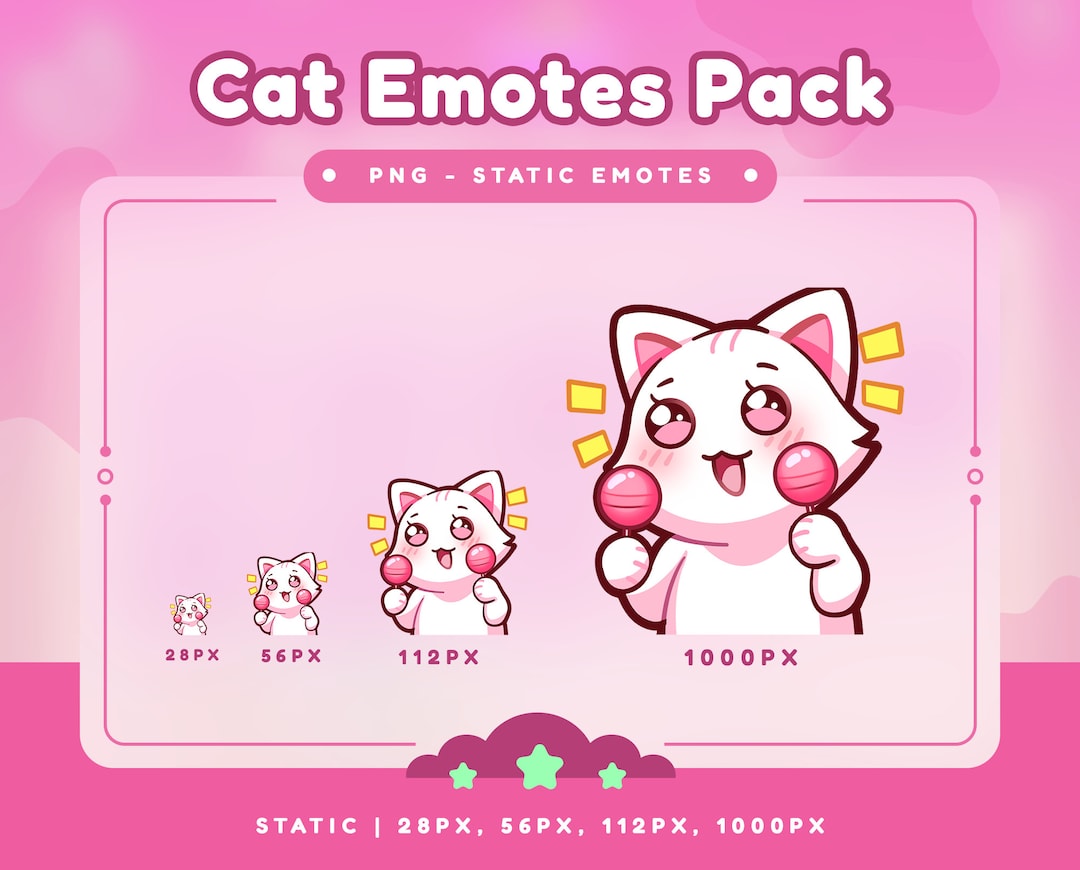 Lolipop Cat Emotes Pack - Cute Cat Emote/emote Bundle/discord/youtube ...