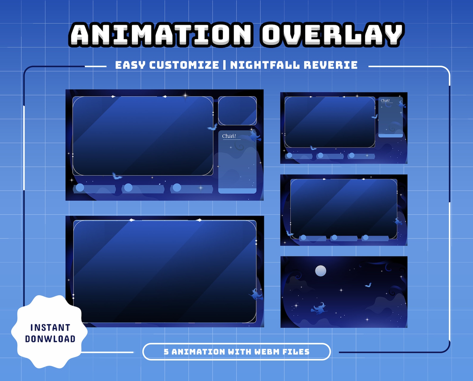 Spooky Witch Animated Stream Package | Nightfall Reverie Overlays ...
