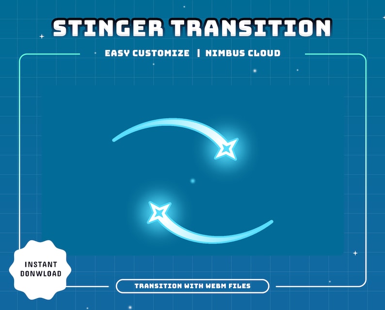 Nimbus Cloud Animated Stream Transition/stinger/stream Overlay/panels ...