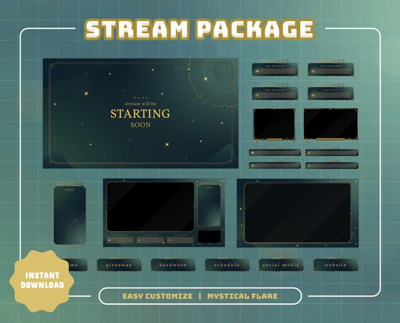 Mystical Flare Animated Stream Package/ Dark Aesthetic/aesthetic Dark ...