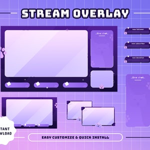 Sleepy Cat Animated Stream Package/transition/stream Overlay/panels ...
