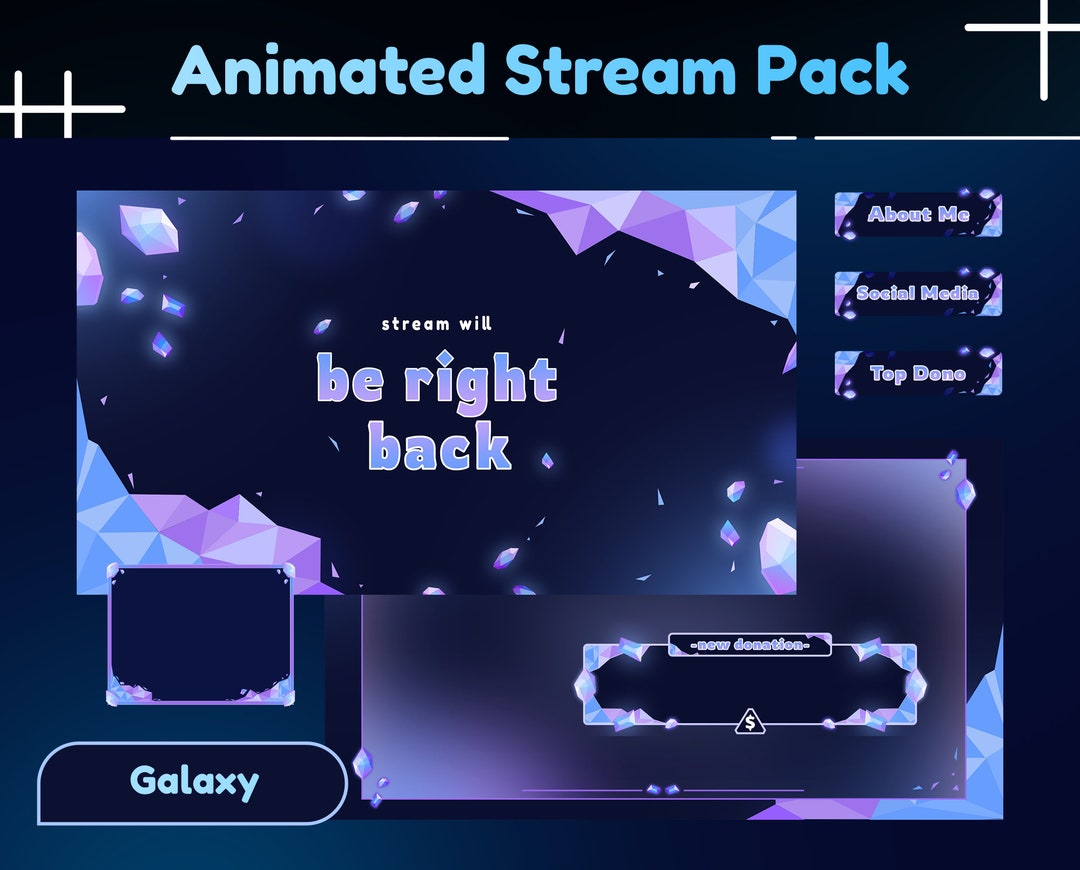 Crystal Shards Animated Stream Package/transition/stream Overlay/panels ...