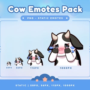 Cow Bundle Emotes Pack for Twitch, Discord, Youtube/emotes Bundle ...