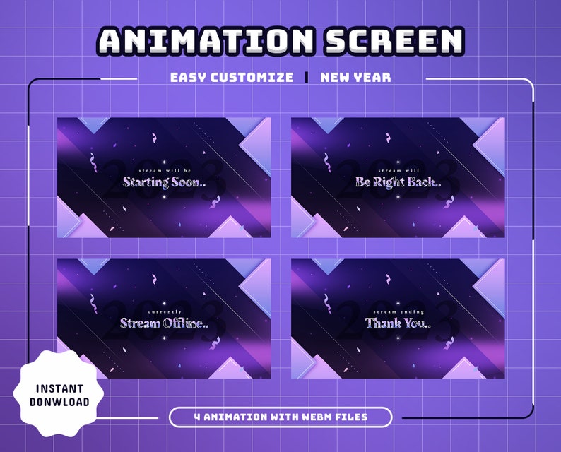 New Year Animated Stream Screens/transition/stream - Etsy