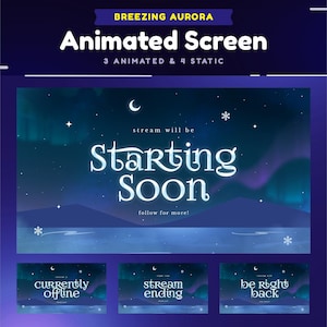 Breezing Aurora Animated Stream Screen Package for Twitch/winter With ...