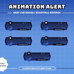 Nightfall Reverie Animated Stream Alerts/transition/stream Overlay ...