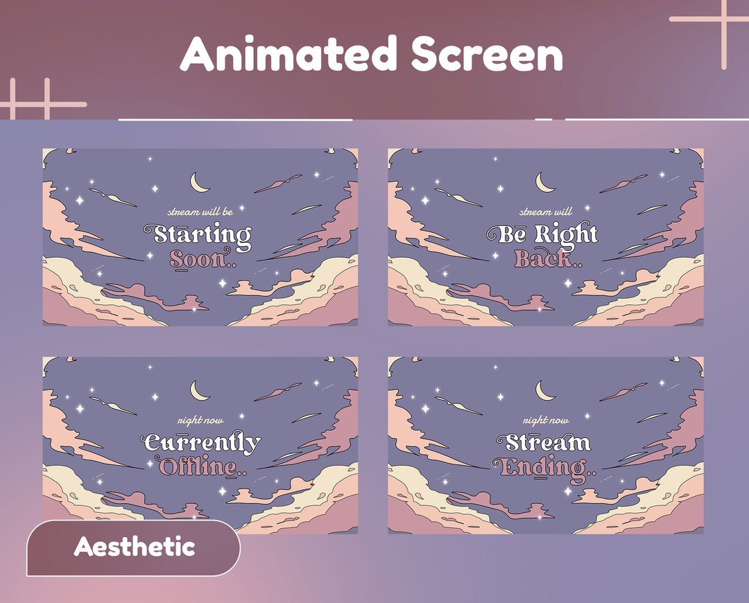 Cloud Scape Animated Stream Screen for Twitch, Youtube/aesthetic Theme ...
