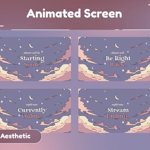 Cloud Scape Animated Stream Screen for Twitch, Youtube/aesthetic Theme ...