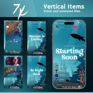 Ocean Reef Animated Twitch OBS Stream Overlay Pack | Nautical Alerts ...