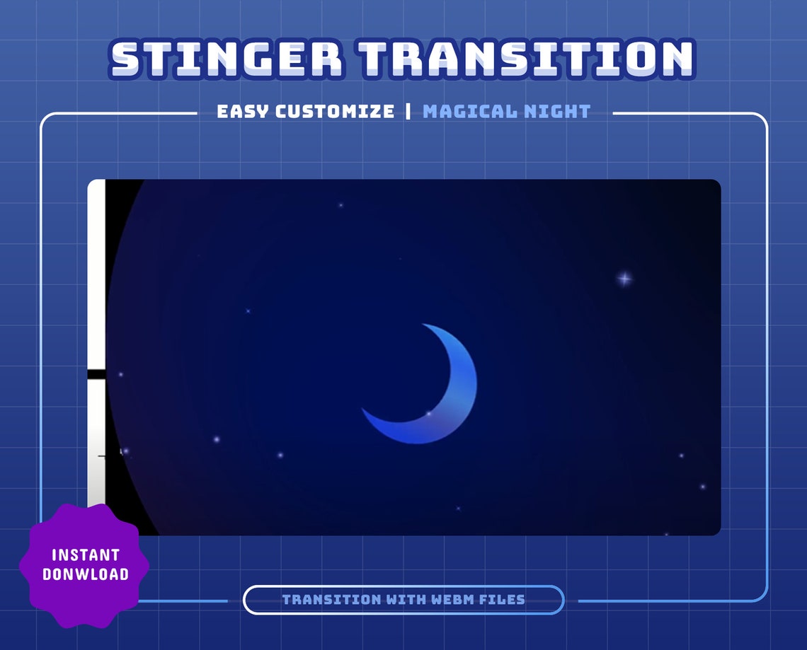 Magical Night Animated Stream Package/blue - Etsy