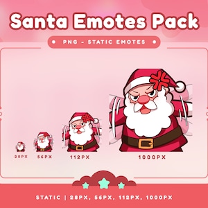 Santa Emotes Pack for Twitch, Discord, Youtube/emotes Bundle/twitch ...