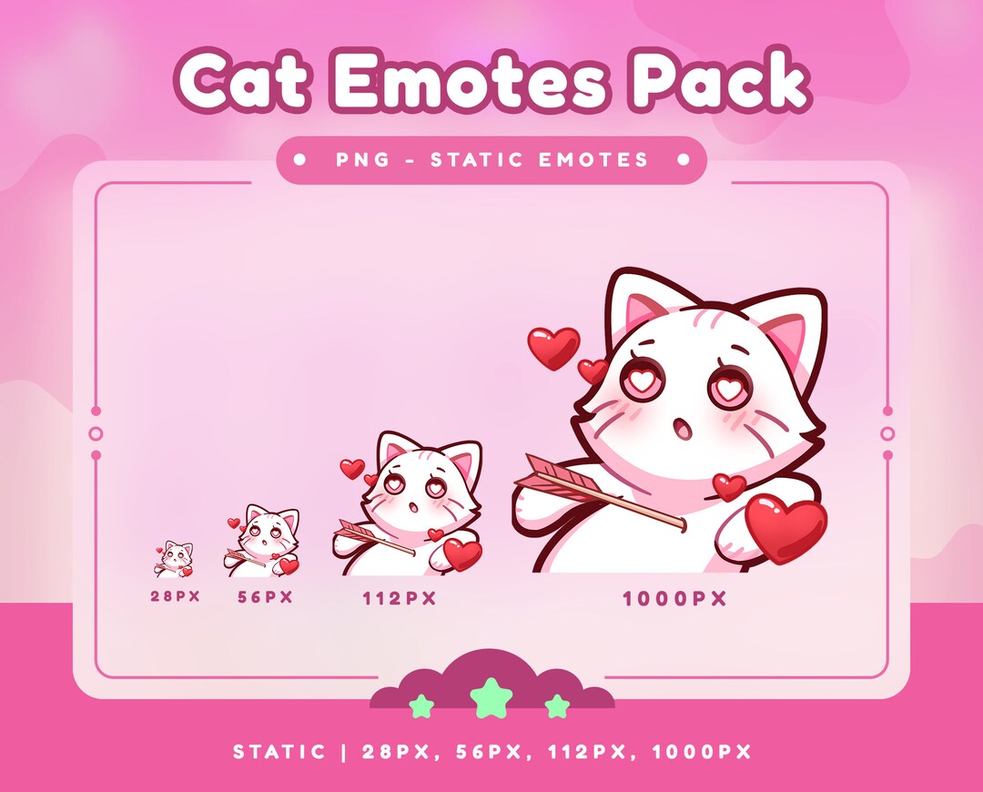 Cupid Arrow Cat Emotes Pack - Cute Cat Emote/emote Bundle/discord ...