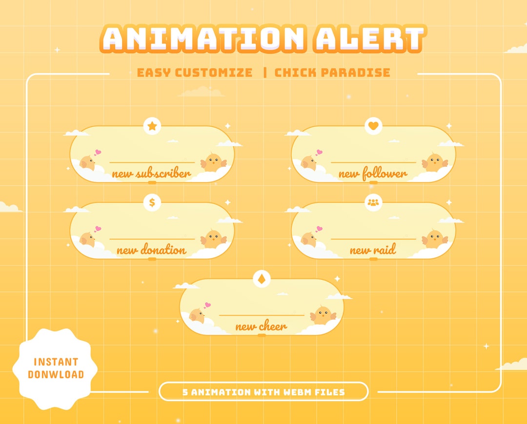 Chick Paradise Animated Stream Alerts/transition/stream Overlay/panels ...