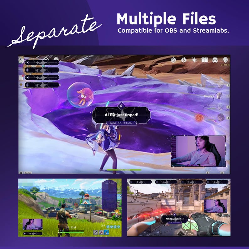 Animated Starglow Nexus Stream Overlay: Cosmic Purple Galaxy for Twitch ...