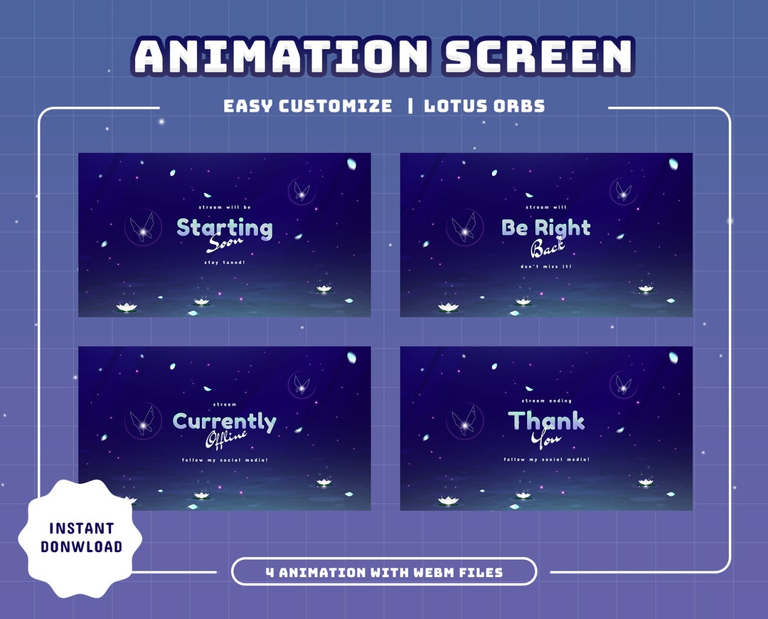 Lotus Orbs Animated Stream Screens/stream Overlay/transition/panels ...