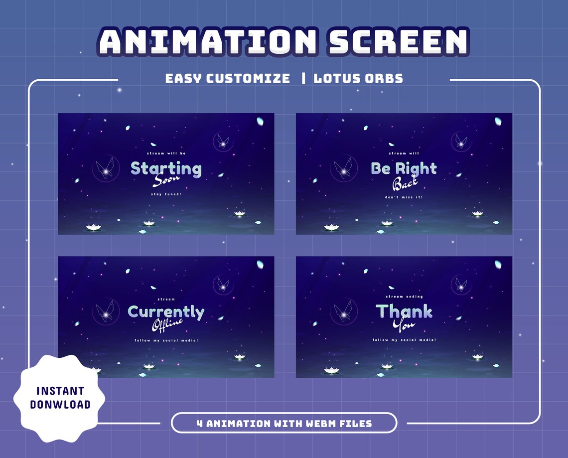 Lotus Orbs Animated Stream Screens/stream - Etsy