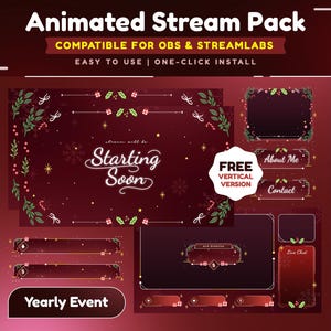 Christmas Festive Animated Stream Overlay Package for Twitch/new Year ...