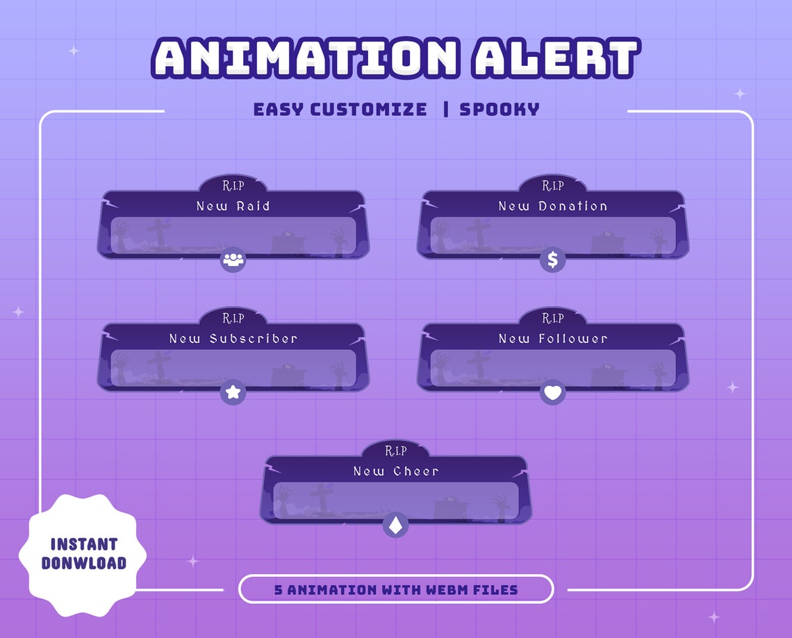 Spooky Ghost Animated Stream Package, Twitch Overlay (instant Download ...
