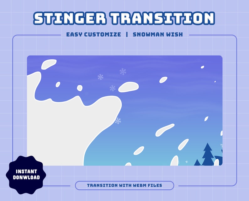 Snowman Wish Animated Stream Transition/snow Theme/cute - Etsy