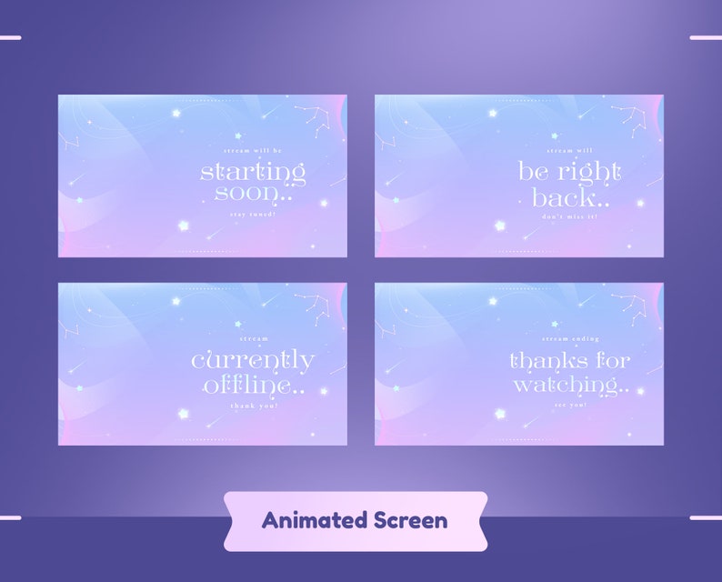 Cosmic Vtuber Animated Stream Screens: Starting Soon, BRB (webm) - Etsy