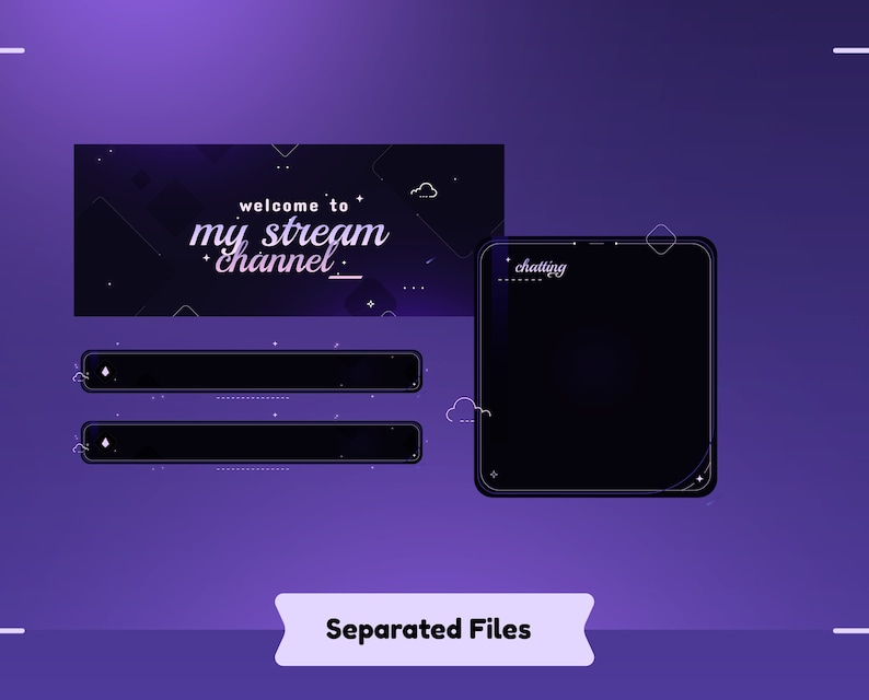 Ethereal Vtuber Animated Stream Package/transition/stream Overlay ...