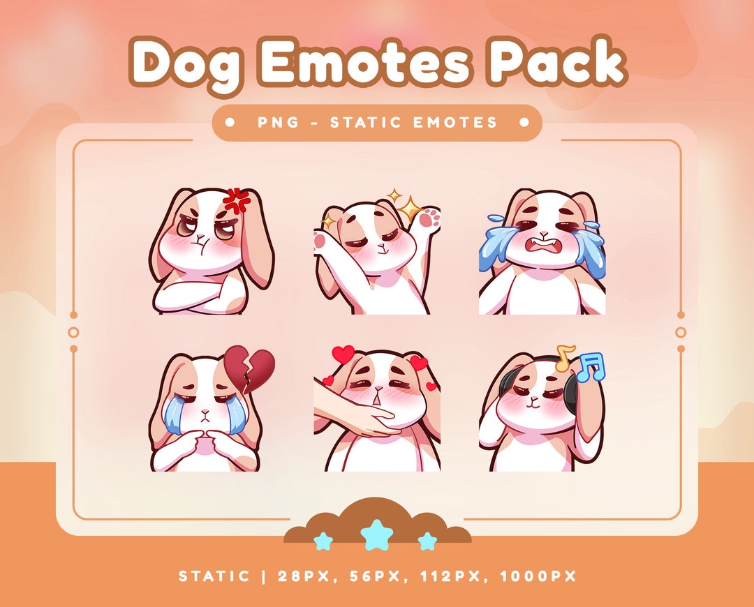 Dog Emotes Pack 1 - Cute Dog Emote/emote Bundle/discord/youtube/twitch ...