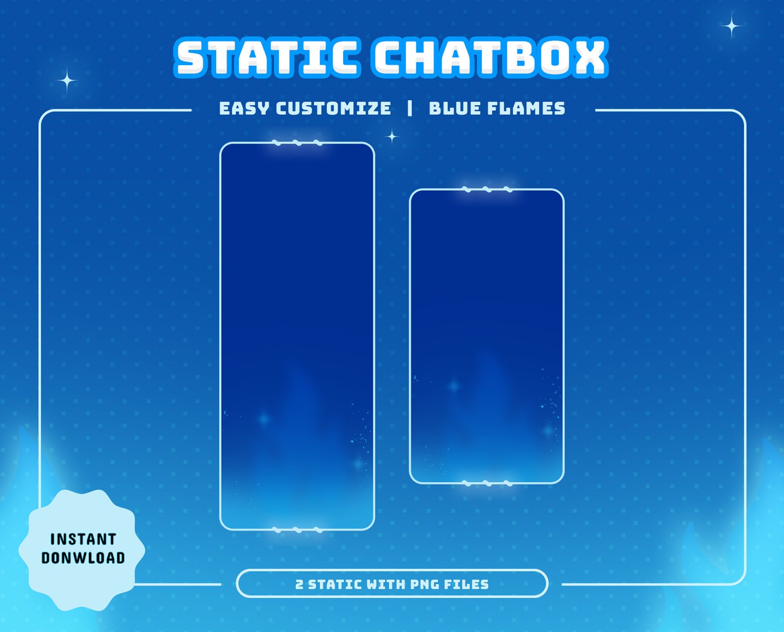 Blue Flames Animated Stream Package/stream Overlay/transition/panel ...