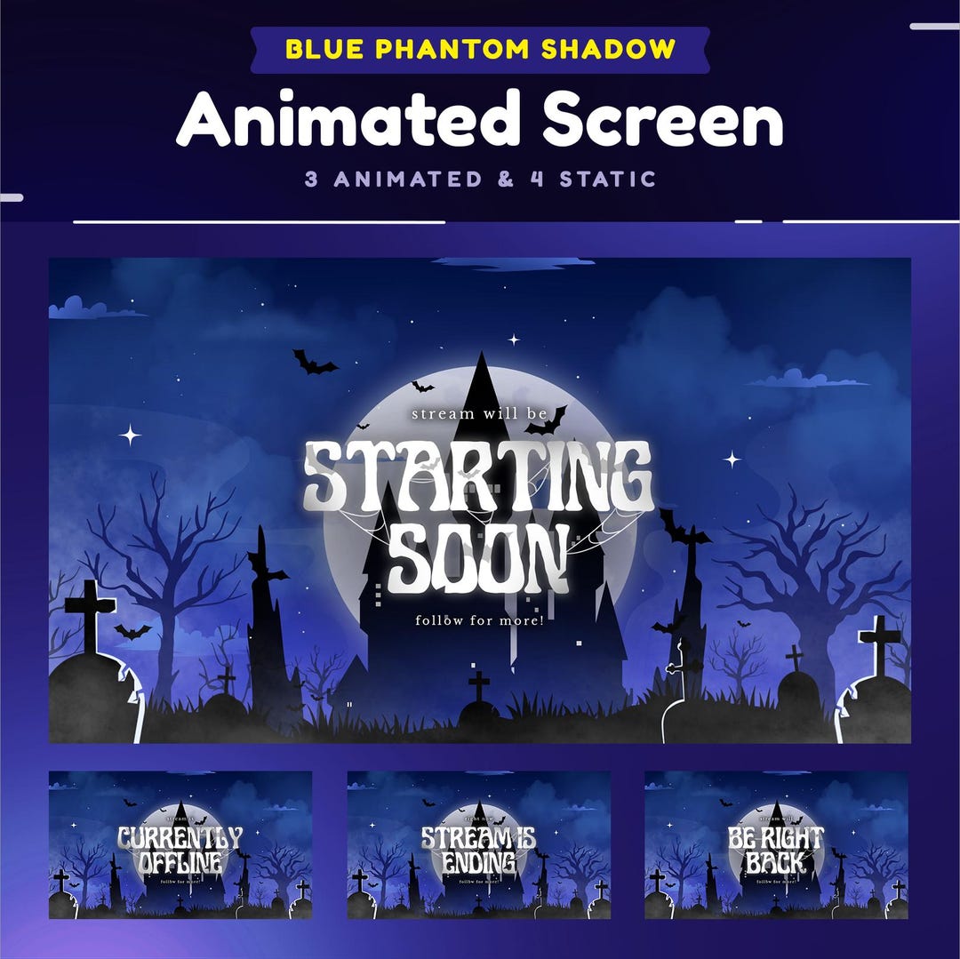 Blue Phantom Shadows Animated Stream Screen for Twitch, Kick and ...