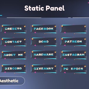 Pixel Panorama Animated Stream Package/pixel Design/black Pink Blue ...