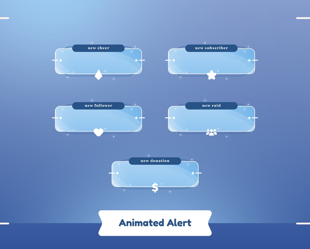 Cerulean Vtuber Animated Stream Alerts/stream Overlay/transition/panels ...