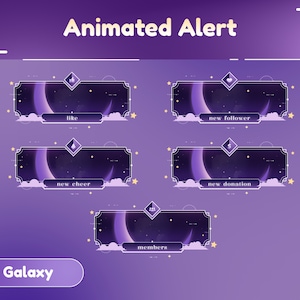 Galactic Dreamweave Animated Stream Pack/galaxy Twitch Overlay/cloud ...