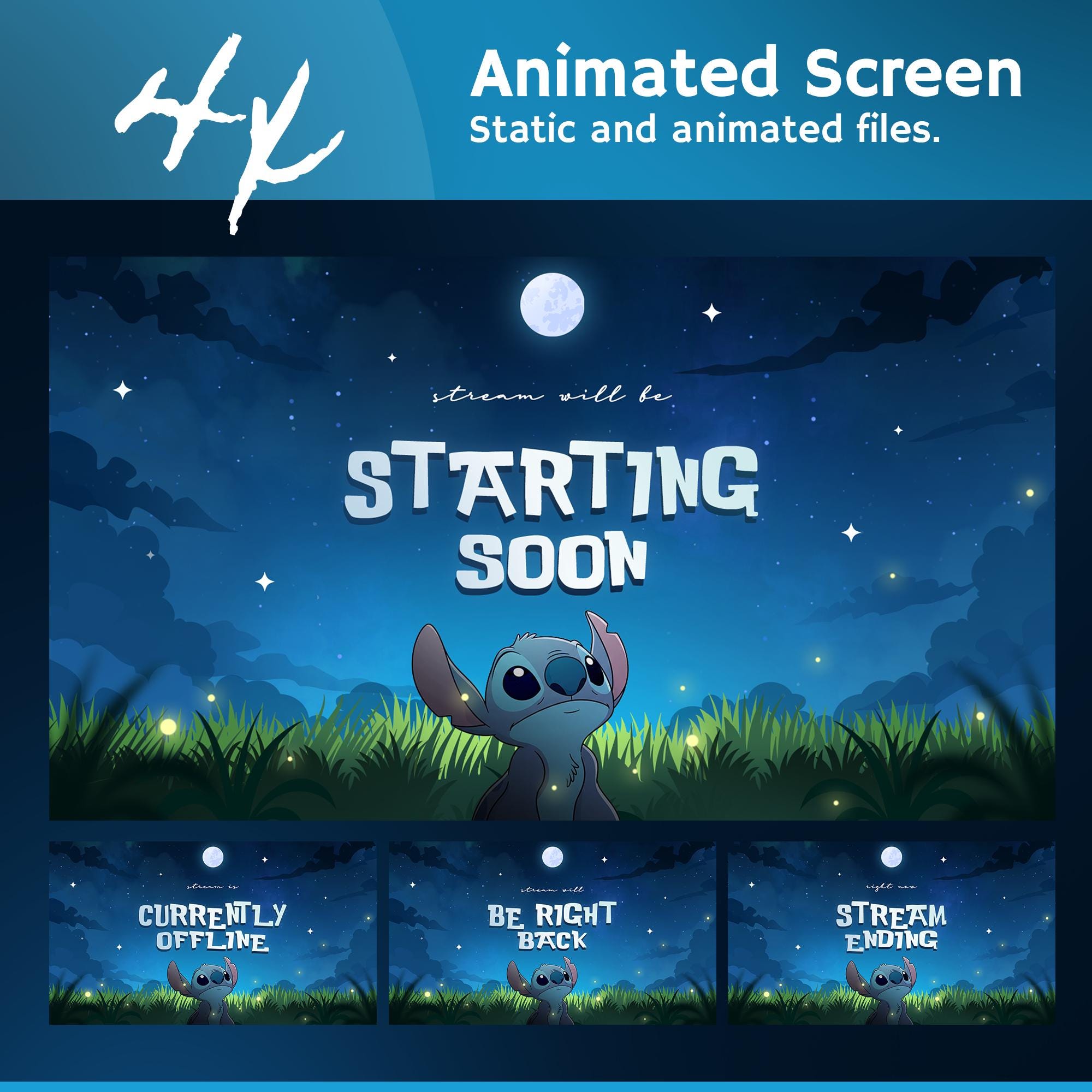 Animated Sparkling Blue Night Stream Screens: Starry Sky Theme for ...