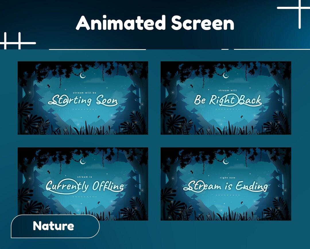 Evergreen Lair Animated Stream Screen/forest/green Color/tree Design ...