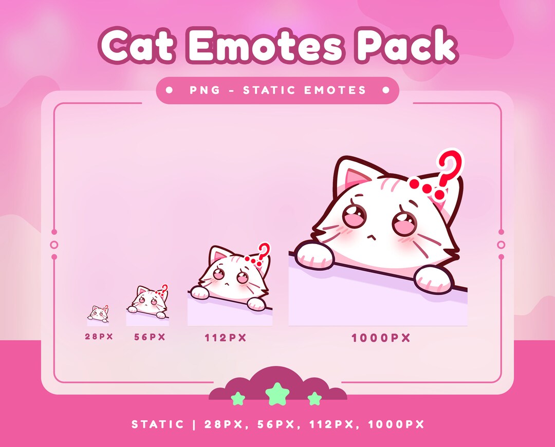 Confused Face Cat Emotes Pack - Cute Cat Emote/emote Bundle/discord ...